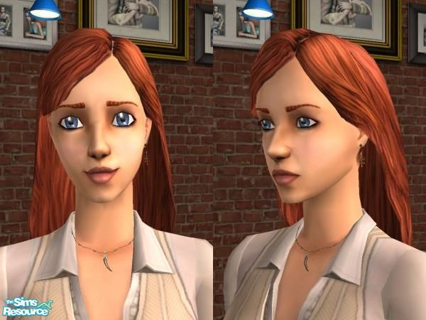 The Sims Resource - Long Hair With Bangs - Red