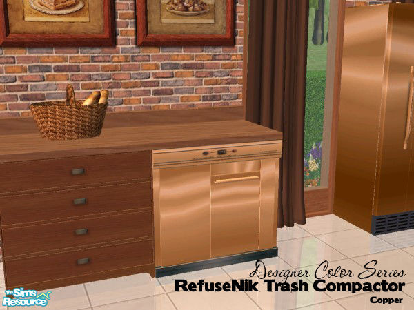 The Sims Resource | RefuseNik Trash Compactor Designer Recolors-Copper