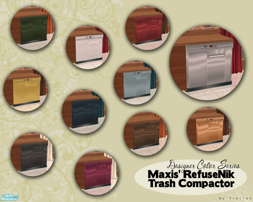 The Sims Resource | RefuseNik Trash Compactor Designer Recolors