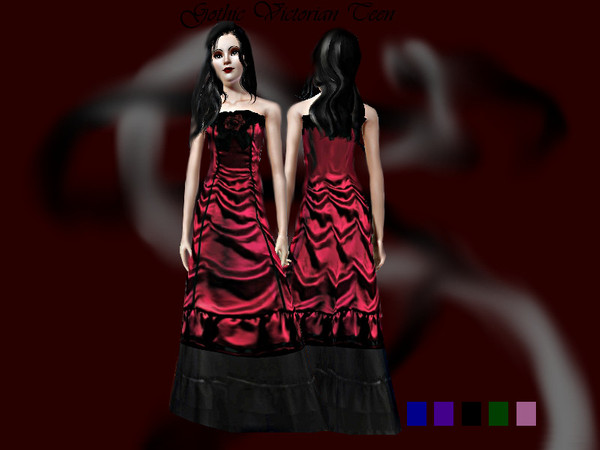 The Sims Resource | Gothic Victoriandress Teen_T.D.