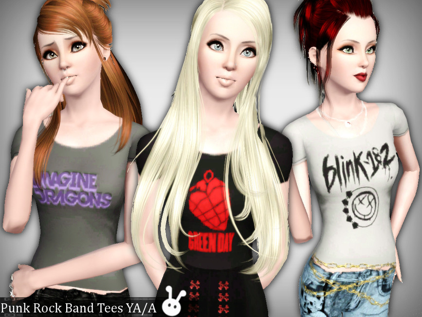 The Sims Resource - Punk Band Tees YA/A