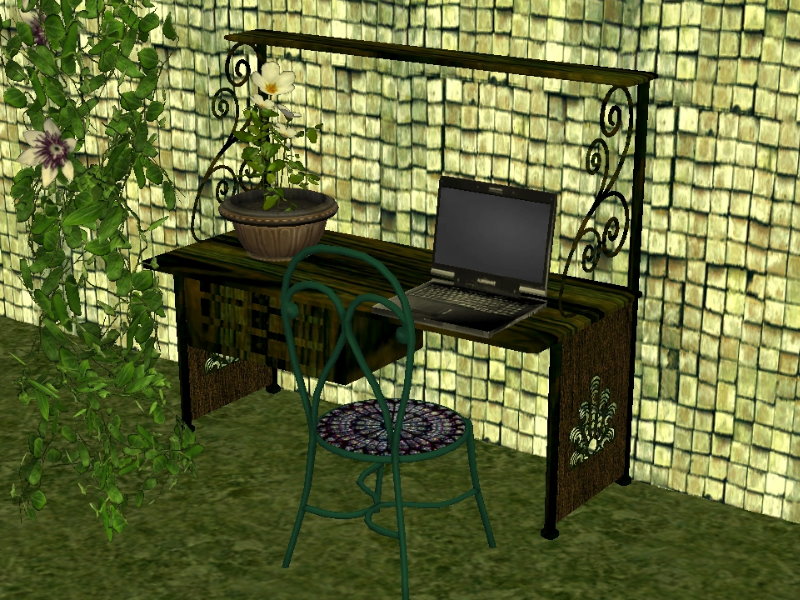 The Sims Resource | Arcadia Desk Recolor Set - Meesha-s2l-da-drkgrn