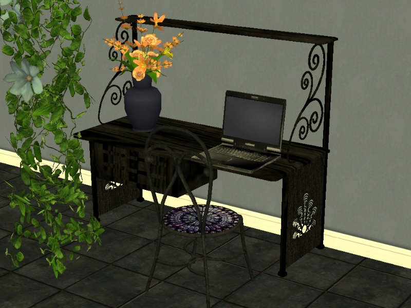 The Sims Resource | Arcadia Desk Recolor Set - Meesha-s2l-da-blk