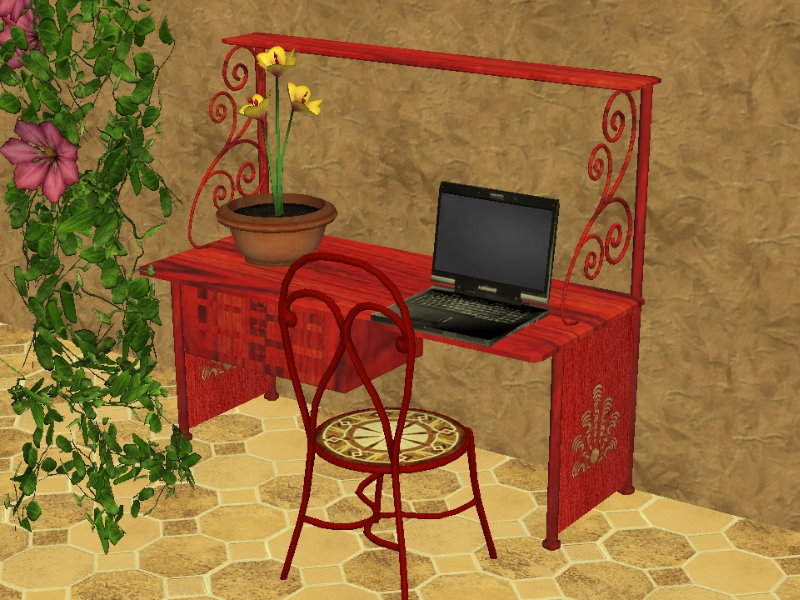 The Sims Resource | Arcadia Desk Recolor Set - Meesha-s2l-da-red