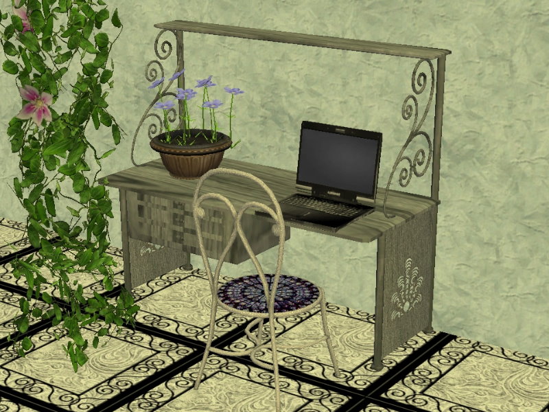 The Sims Resource | Arcadia Desk Recolor Set - Meesha-s2l-da-gray