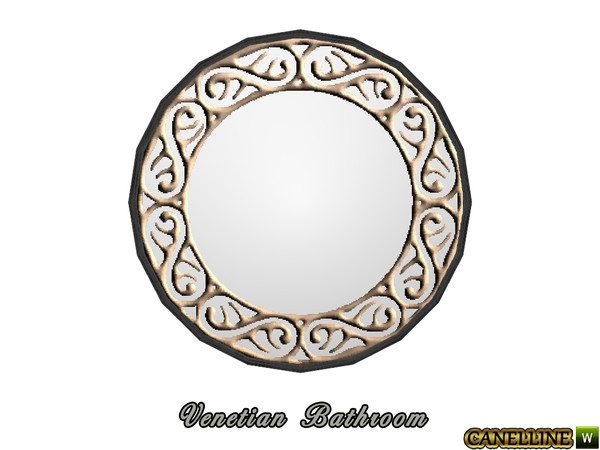 The Sims Resource | Venetian Bathroom. Round Mirror Design by Canelline