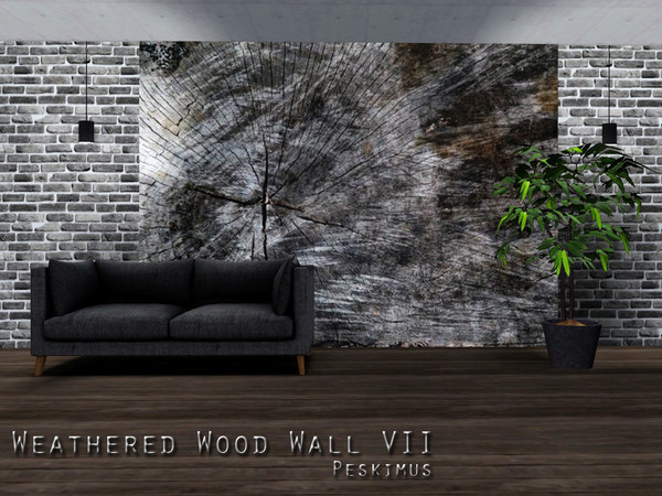 The Sims Resource | Weathered Wood Wall VII