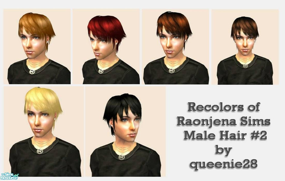 The Sims Resource - Recolors of Raonsims Male Hair #2