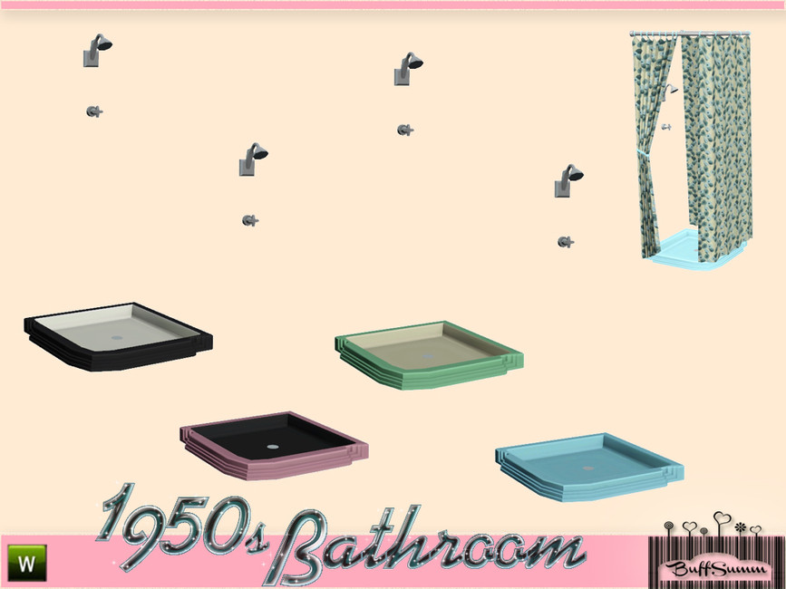 The Sims Resource - 1950s Bathroom Shower