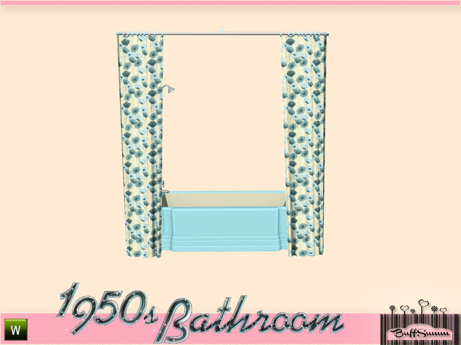 The Sims Resource | 1950s Bathroom Tubcurtain