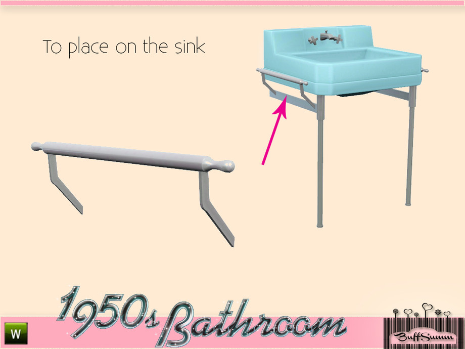 The Sims Resource - 1950s Bathroom TowelholderSink L