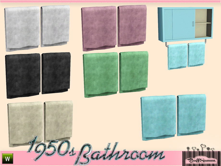 The Sims Resource - 1950s Bathroom Towel A