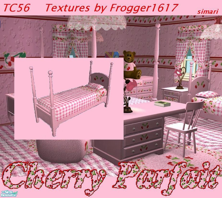 The Sims Resource | TC56 Cherry Parfait Bedroom - BedFrame
