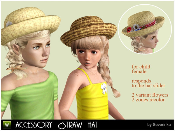 The Sims Resource | Accessory Straw hat