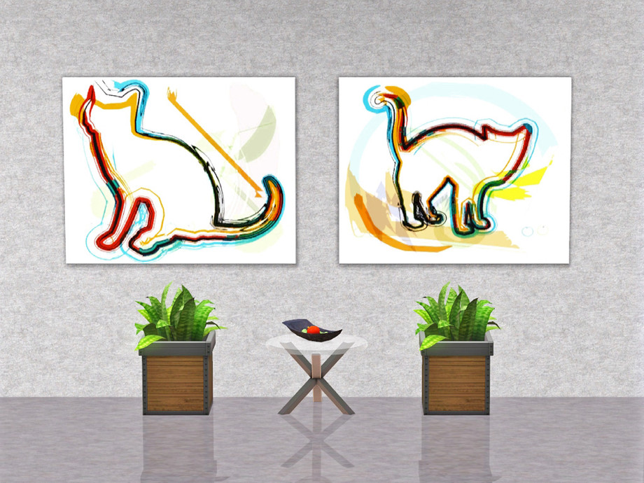 The Sims Resource | Abstract Cat Painting