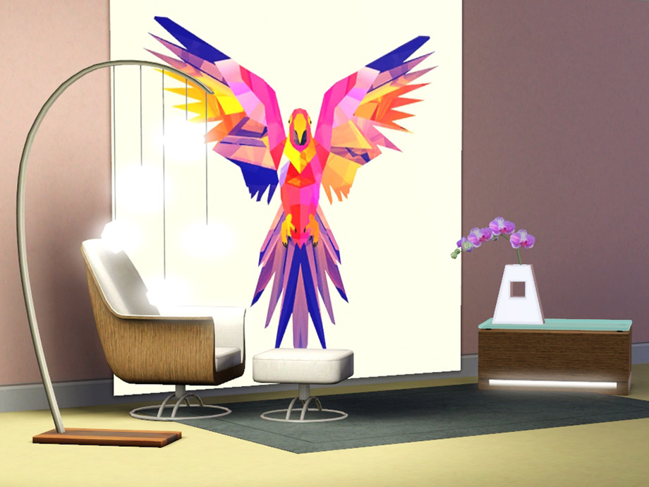 The Sims Resource | Poster with a parrot.