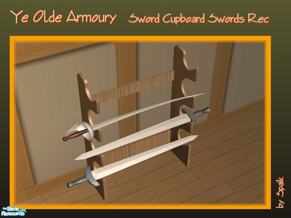 The Sims Resource - Sword Cupboard 2-tile - REC1 swords