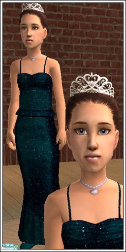 The Sims Resource - My First Prom Dress Collection #2-Teal