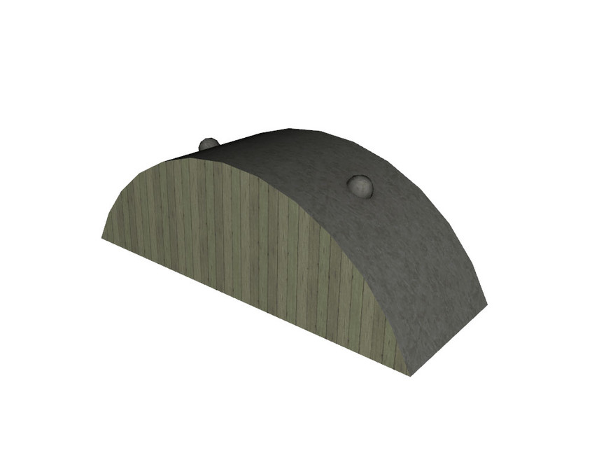 The Sims Resource - Curved Roof Decor - 3 Tile Vented (Diagonal)