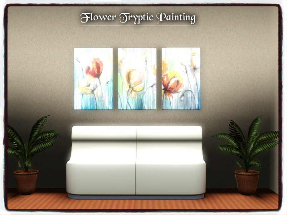 The Sims Resource | Flower Tryptic Painting (01)