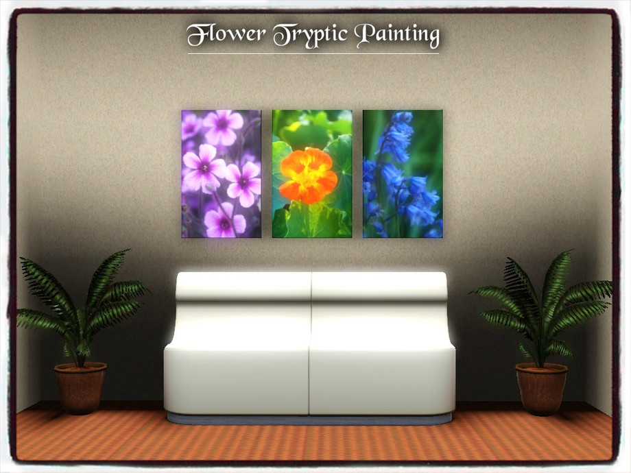 The Sims Resource | Flower Tryptic Painting (03)