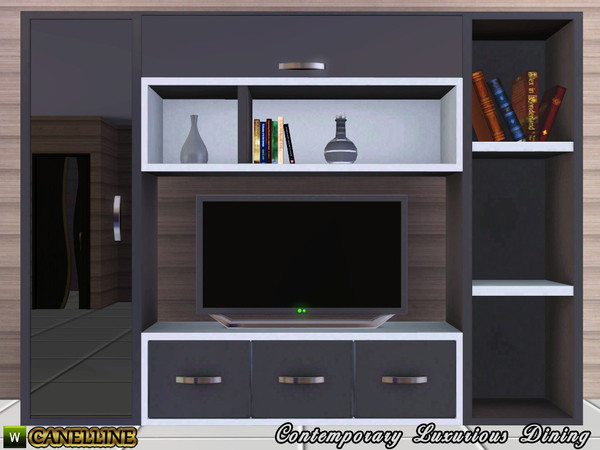 The Sims Resource | Contemporary Luxurious Dining Room. Modern Tv ...