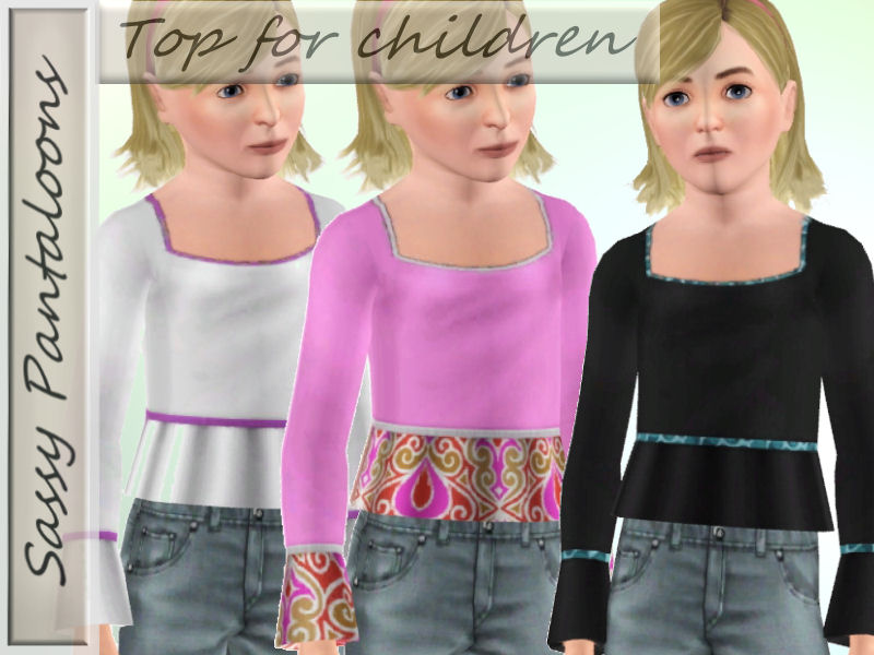 The Sims Resource | Flared sleeve child top