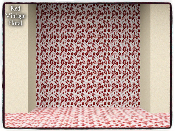 The Sims Resource - Red Vintage Floral_PATTERN