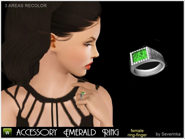 The Sims Resource | Emerald Ring for female