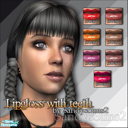 The Sims Resource | Lipgloss with teeth - 7 Colors