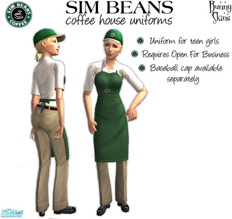 The Sims Resource | Sim Beans Uniform for Teen Female