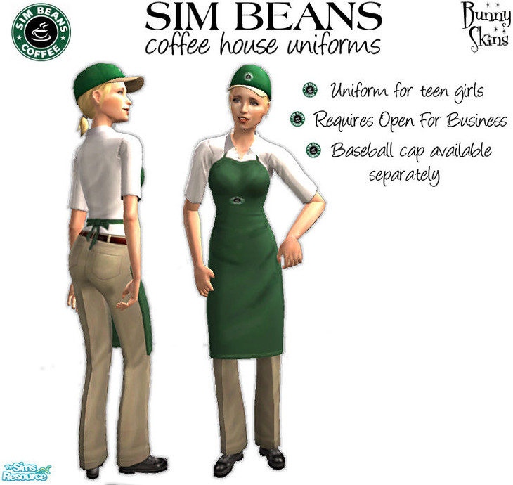 The Sims Resource | Sim Beans Uniform for Teen Female