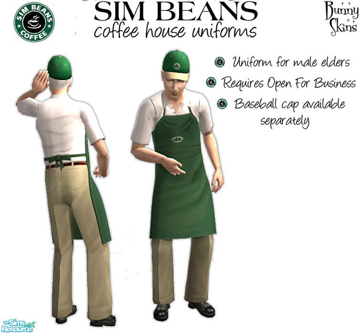 The Sims Resource - Sim Beans Uniform for Elder Male
