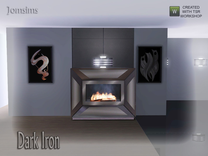 The Sims Resource - Dark iron fireplace