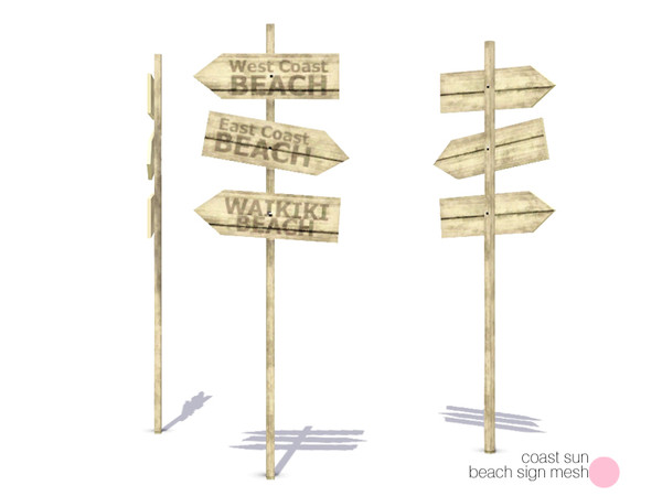 The Sims Resource | Coast Beach Sign Mesh