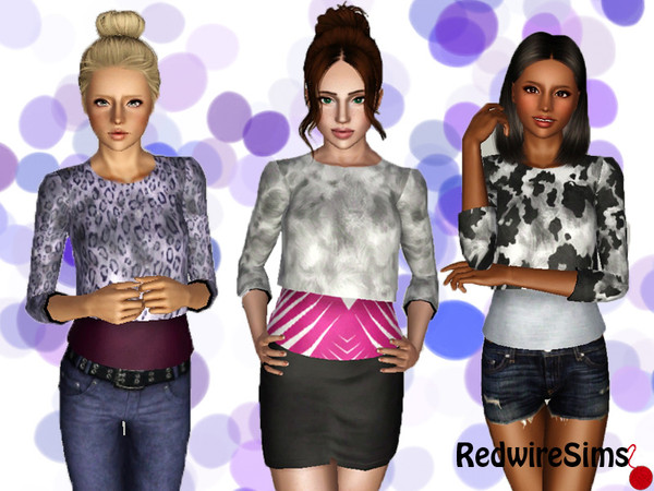 The Sims Resource | SET: Faux Fur - Fur Top