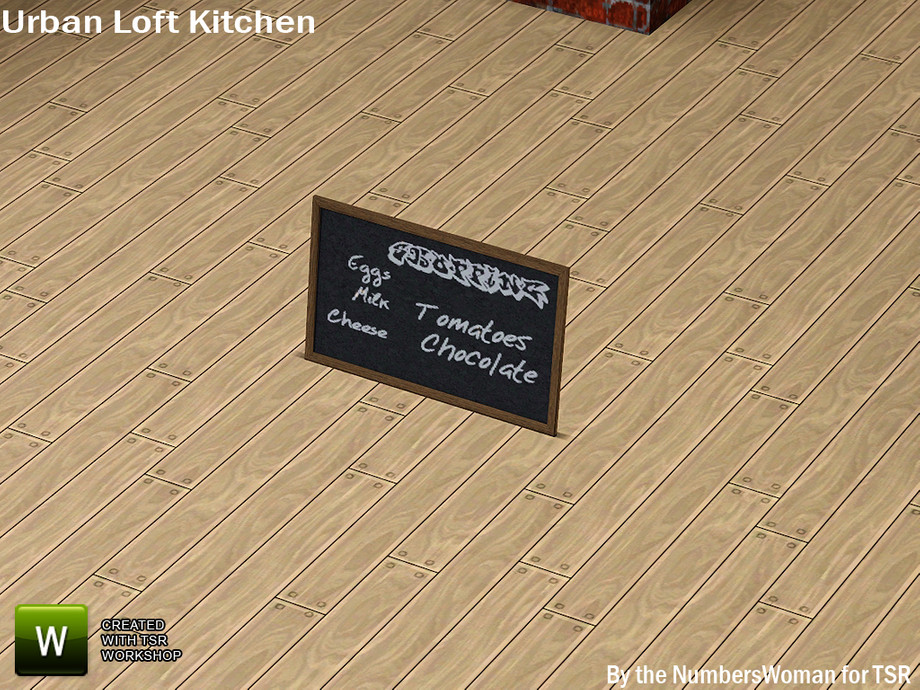 The Sims Resource | Modern Urban Rustic Loft Kitchen Chalk Board