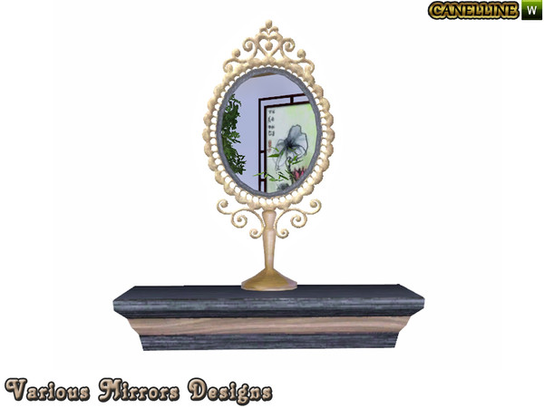 The Sims Resource | Various Mirrors Designs. Antique Standing Table Mirror