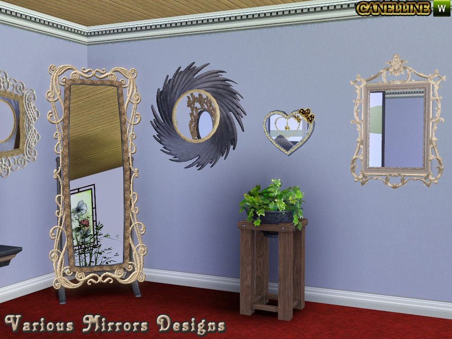 The Sims Resource | Various Mirrors Designs. Romantic and Glamorous ...