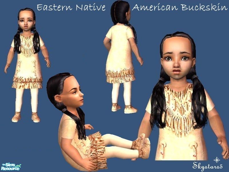 The Sims Resource | Toddler Eastern Native American Buckskin