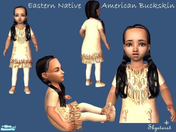 The Sims Resource | Toddler Eastern Native American Buckskin