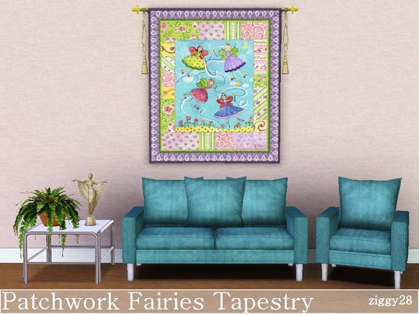 The Sims Resource | Patchwork Fairies Tapestry