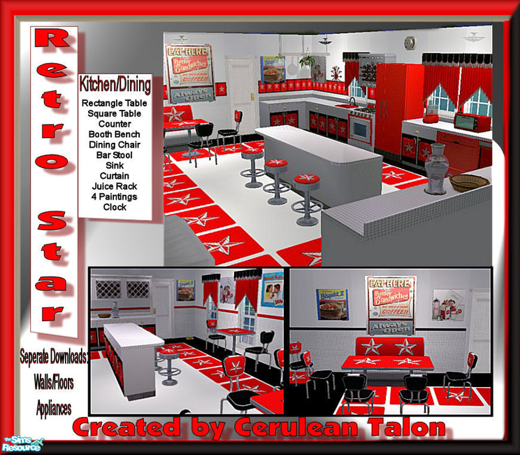 The Sims Resource - Retro Star Kitchen/Dining
