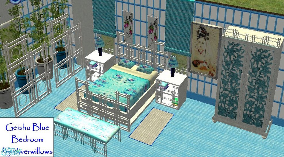 The Sims Resource - Geisha Blue Bedroom