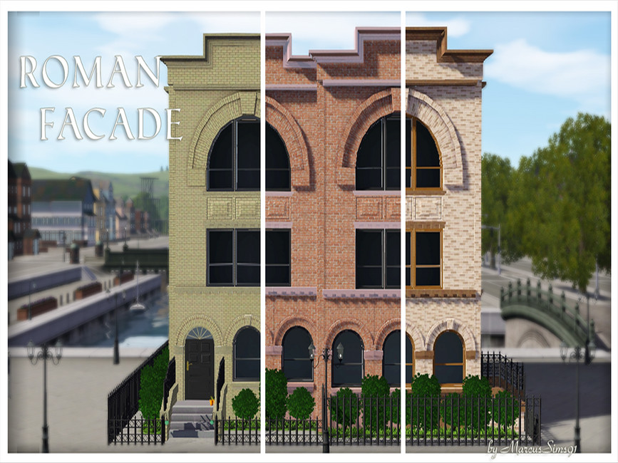 The Sims Resource - Roman Facade Set