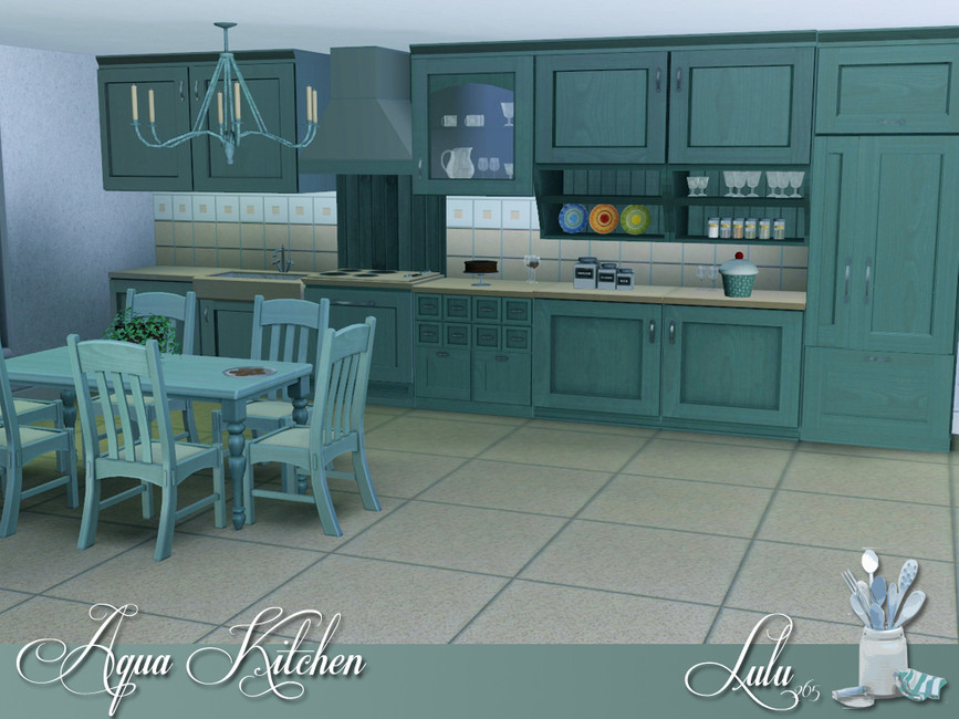 The Sims Resource - Aqua Kitchen