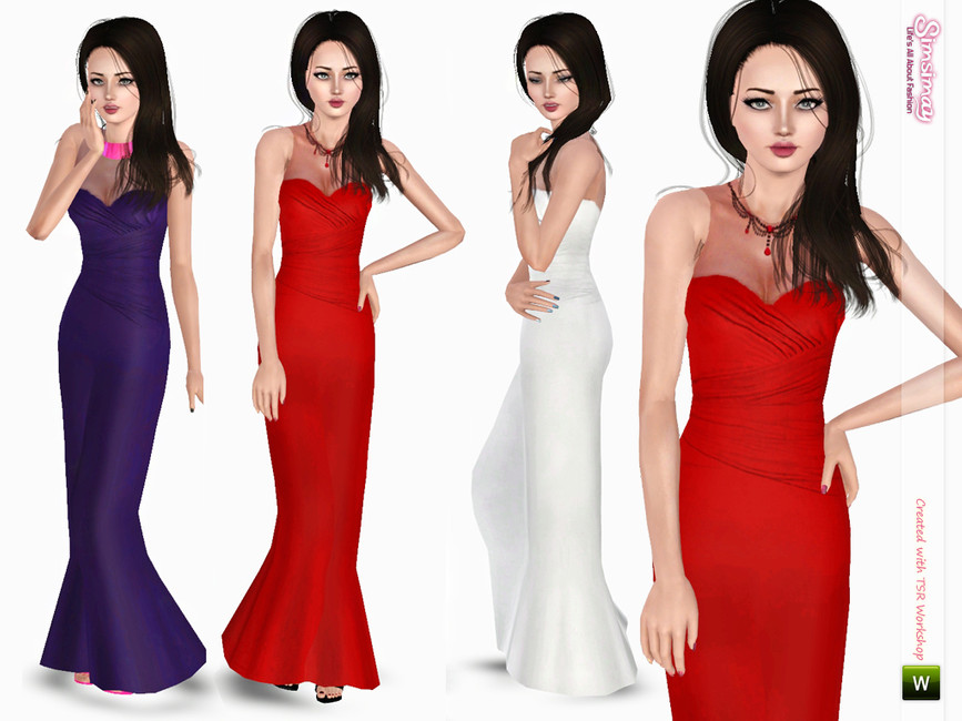 The Sims Resource - Purity, Simple is Beautiful Dress