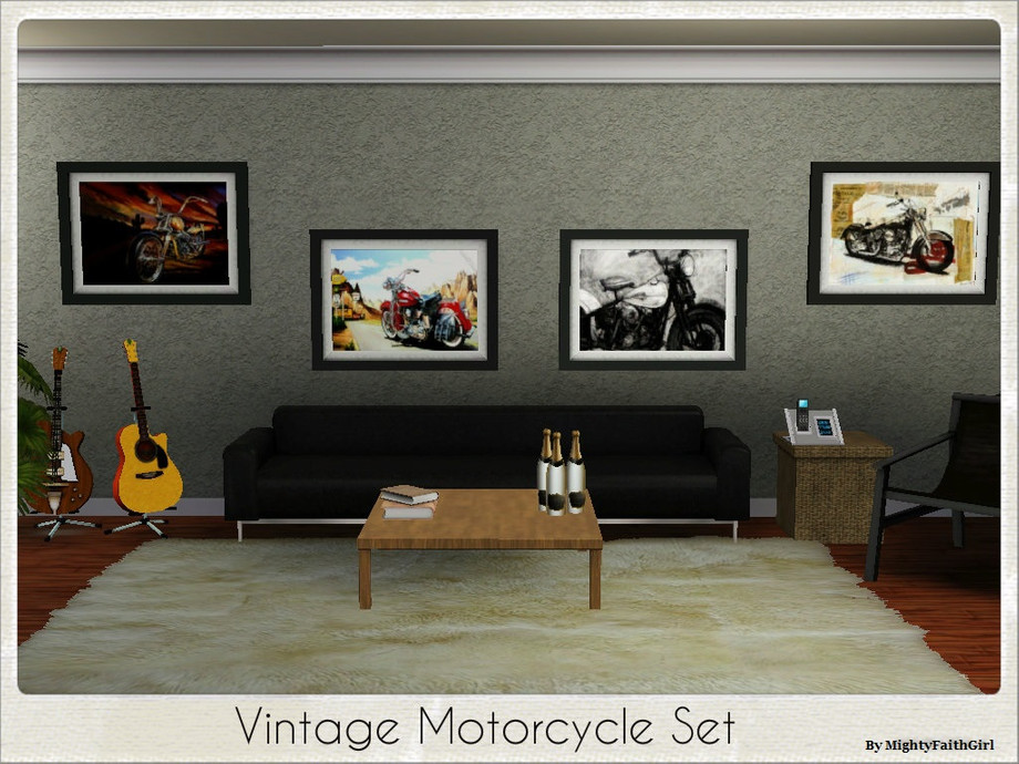 The Sims Resource | Vintage Motorcycles Set
