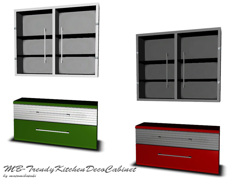 The Sims Resource - MB-TrendyKitchenDecoCabinet