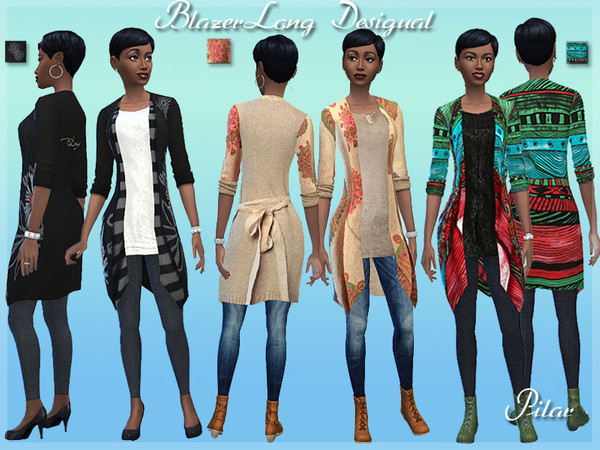 The Sims Resource - Aztec Sweater Dress set of 4